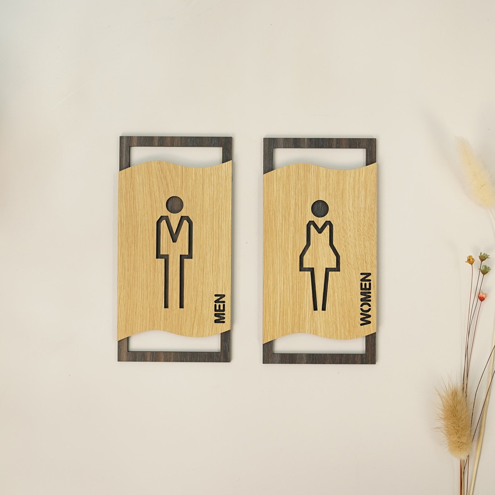 Restroom Sign, Mens Womens Bathroom Sign Custom, Toilet Door Signs ...