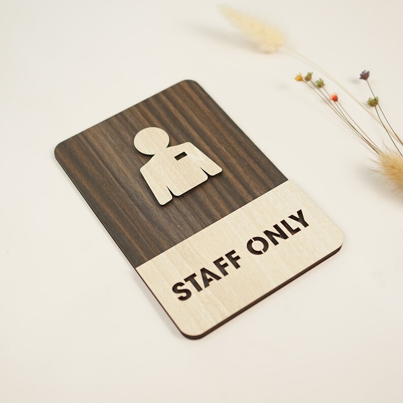 Staff Only Sign, Staff Only Wooden Sign, Staff Only Area Warning, 3D ...