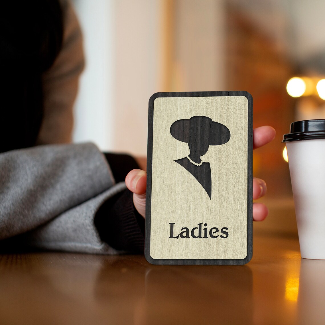 Men Women Toilet Sign, MDF Wooden Sign, Men Toilet Door Sign, Women ...