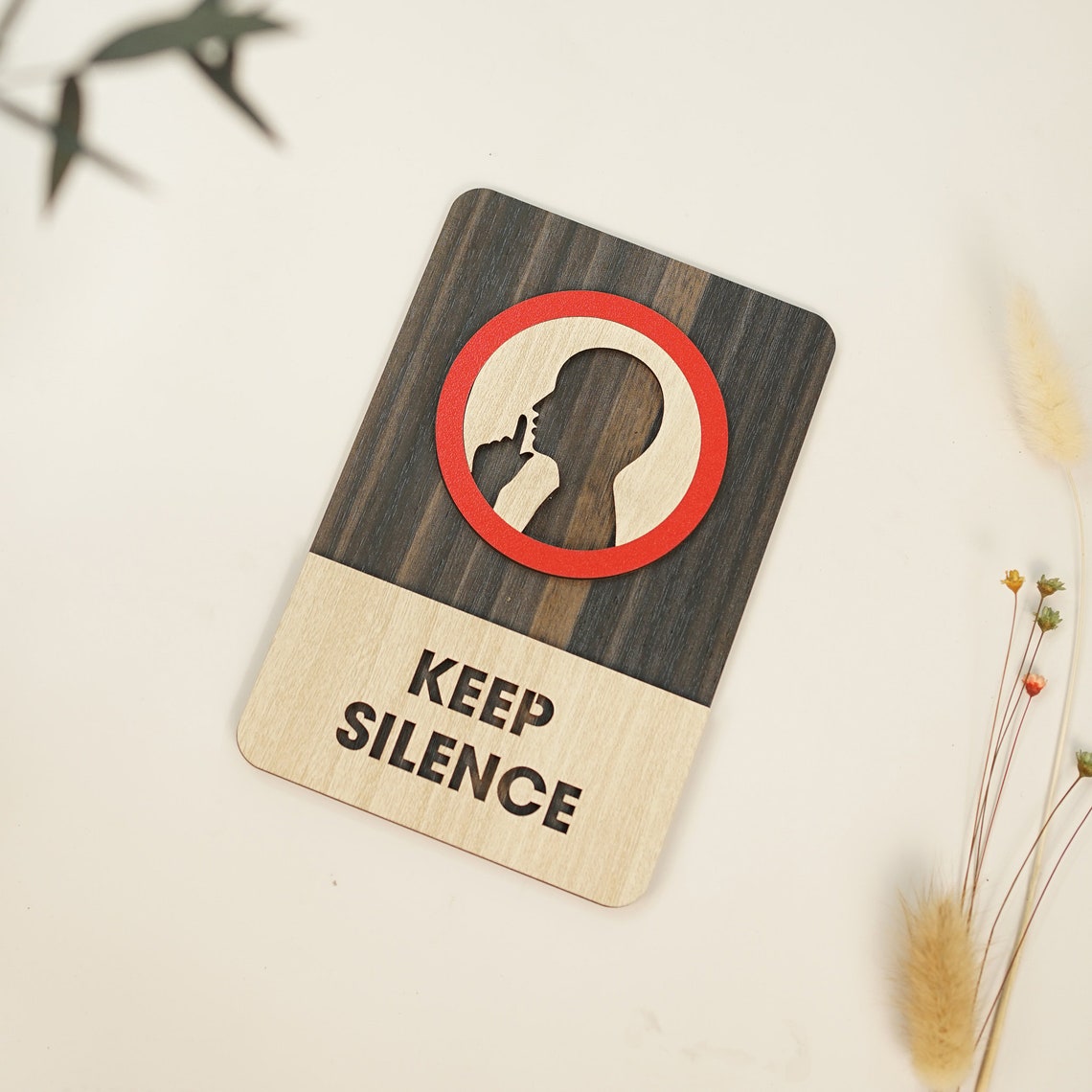 Keep Silence Sign, Keep Silence Wooden Sign, Keep Silence Area Warning ...
