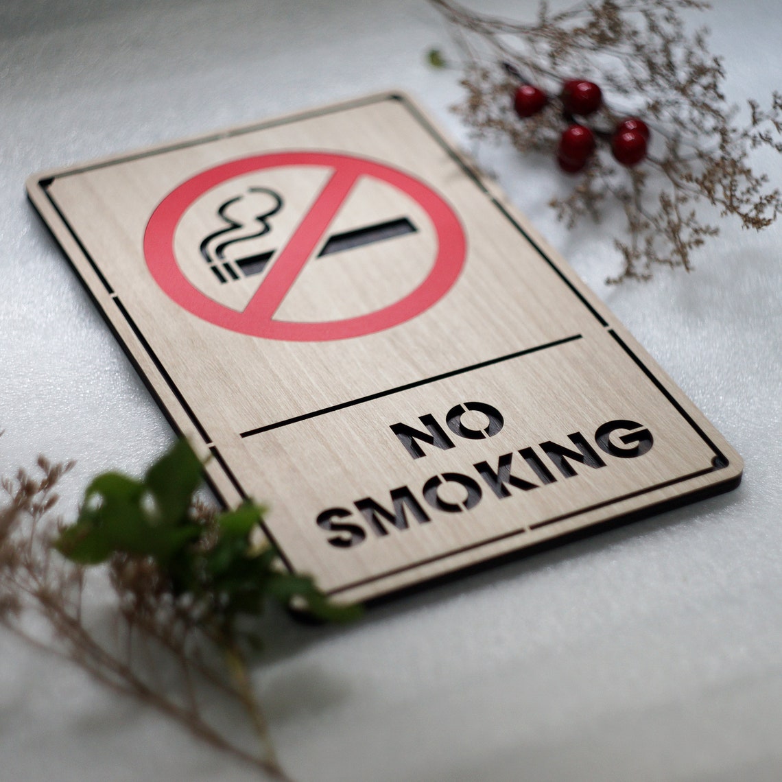 No Smoking Wooden Sign, No Smoking Area Sign, No Smoking Door Sign ...