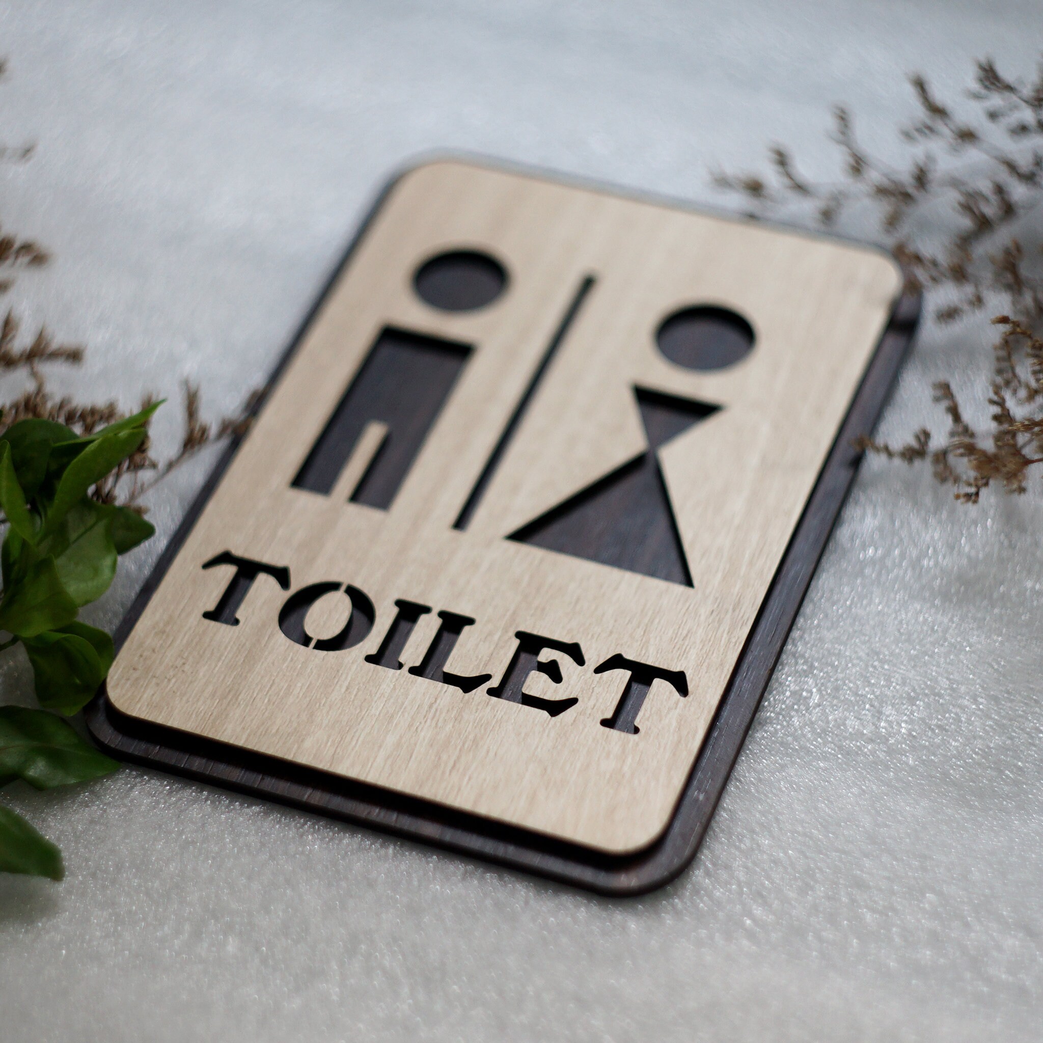 Wooden Toilet Sign, Restroom Door Sign Decor, WC Men Women , Vintage ...