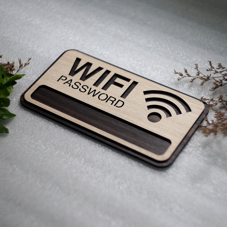 Wooden Wifi Sign, Custom Password WIFI Sign, Hotel Decor, Network Sign ...