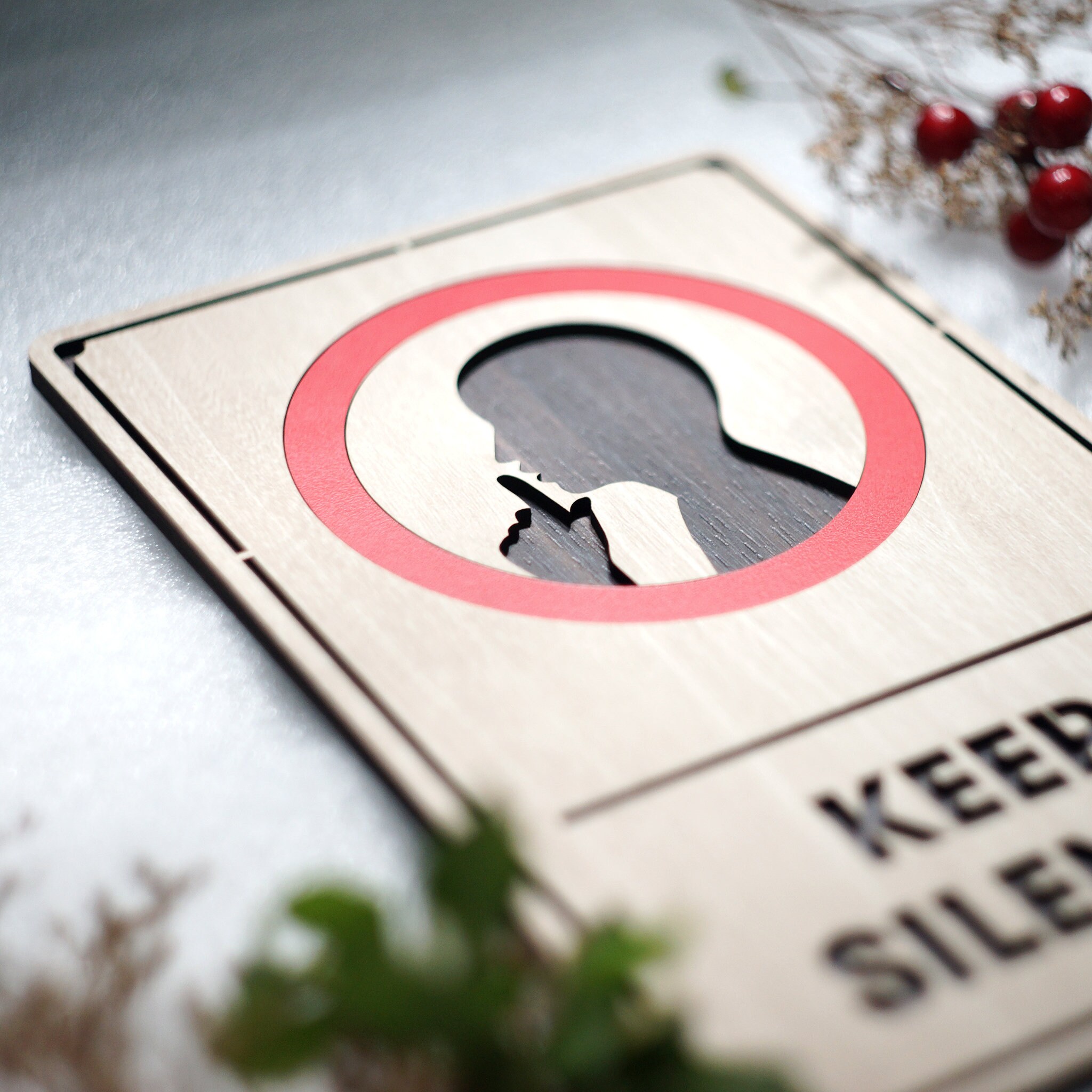 Keep Silence Wooden Sign, Keep Silence Area Sign, Keep Silence Door ...