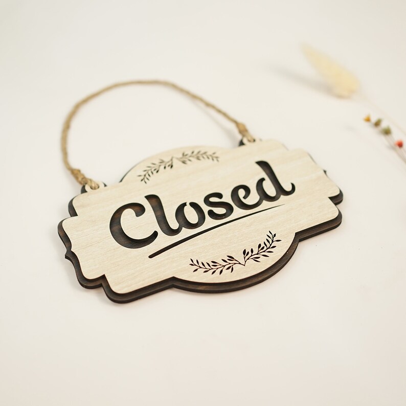 Open Closed Sign, Open Wood Sign, Closed Wood Sign, Double Sided ...