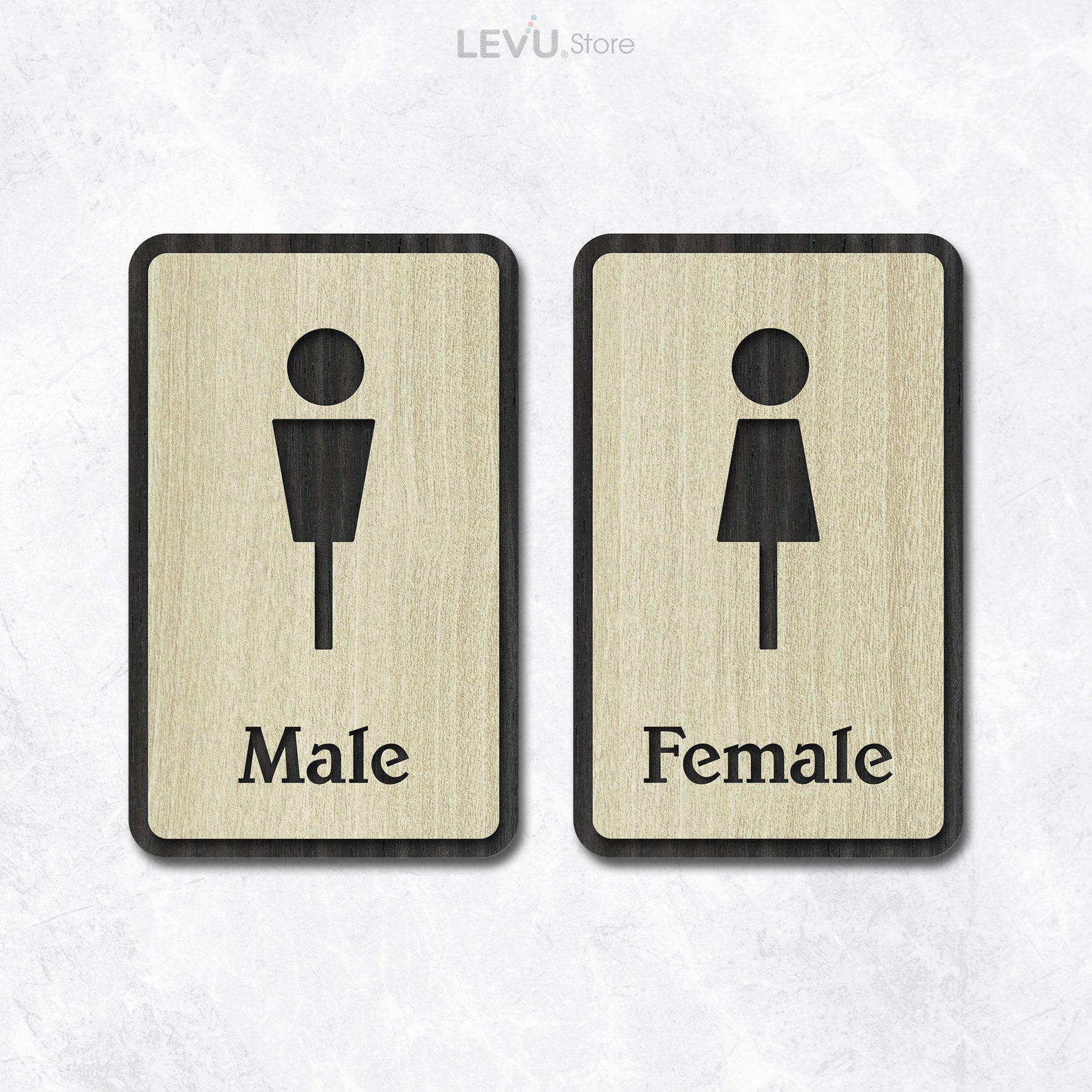 Men Women Toilet Sign, MDF Wooden Sign, Men Toilet Door Sign, Women ...