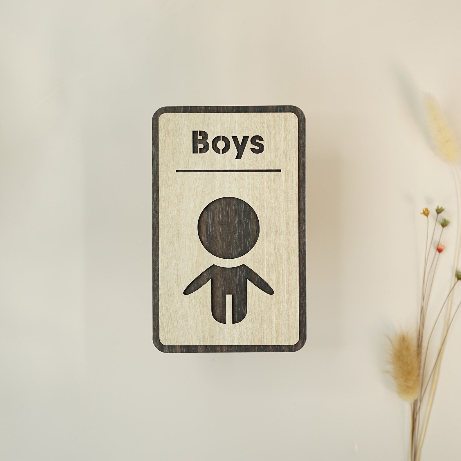 Boys and Girls Restroom Sign, WC Sign, Toilet Sign, Restroom Wooden ...