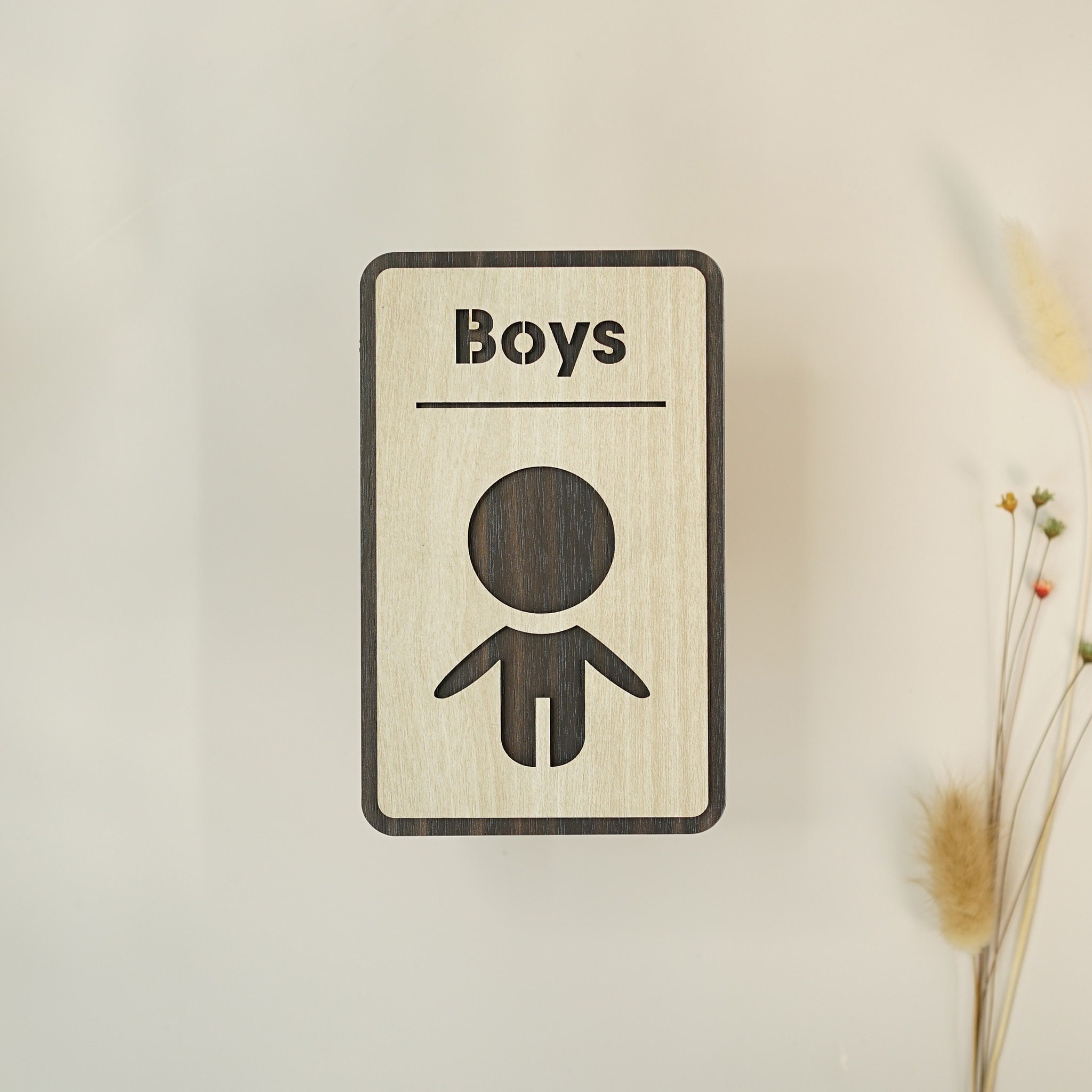 Boys and Girls Restroom Sign, WC Sign, Toilet Sign, Restroom Wooden ...