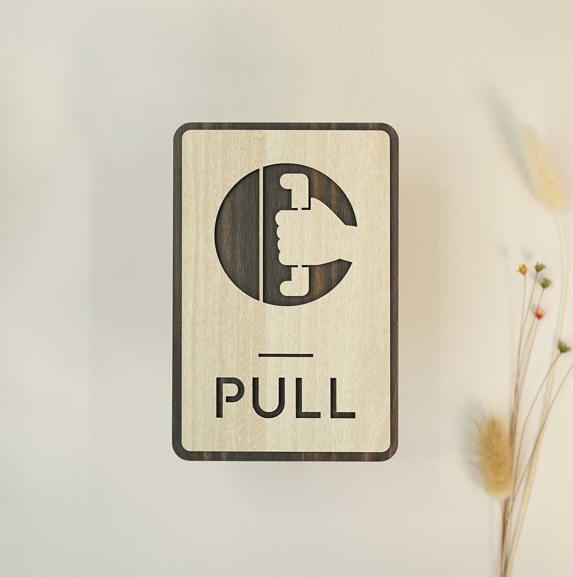 Pull Push Wooden Sign, Set of 2 Pull & Push Signs, Pull and Push Door ...
