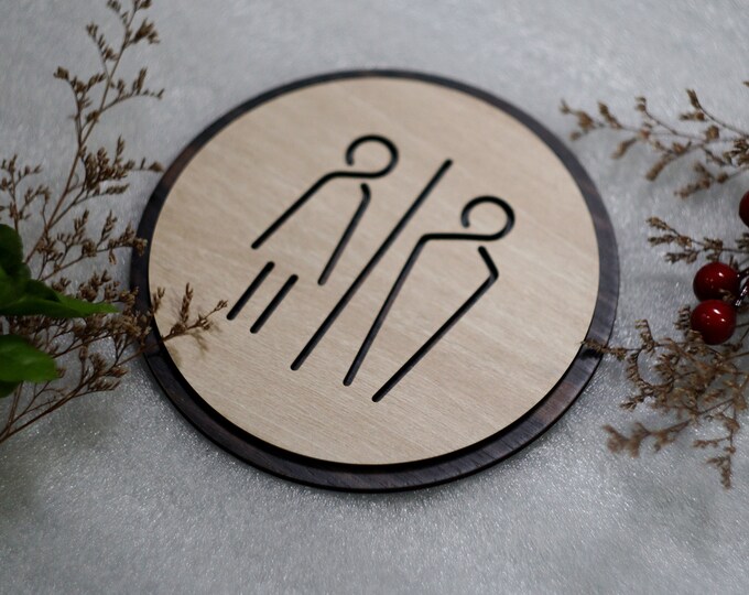 Push Pull Wooden Door Signs, Set of 2 Pull Push Signs , Vertical Office ...