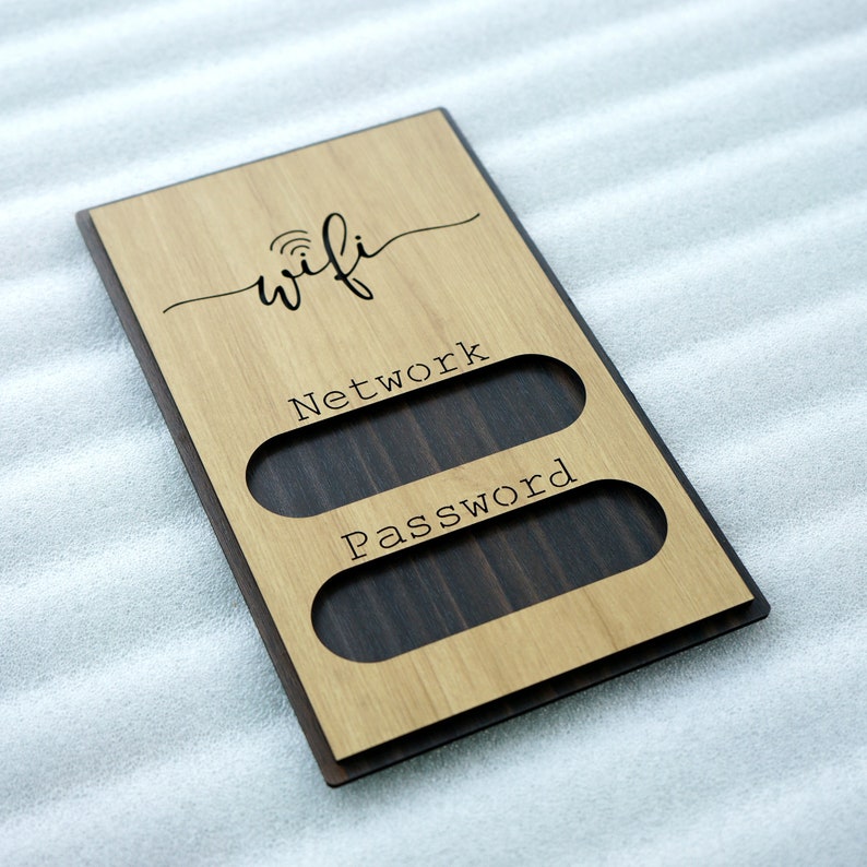 Wifi Name + Password Sign, Personalised Wifi Plaque, Wifi Wooden Wall ...