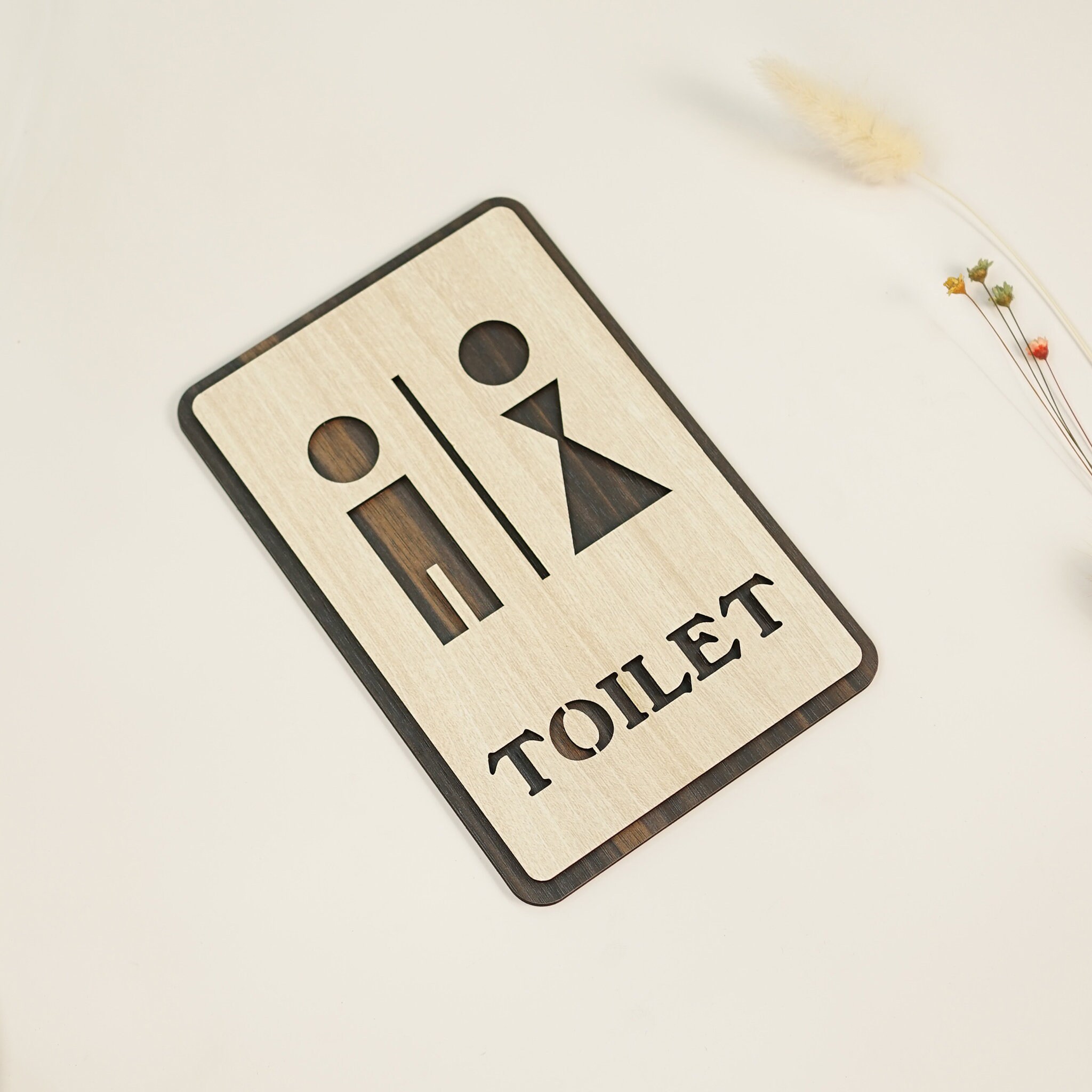 3D Wooden Toilet Sign: Vintage Restroom Door Decor - Etsy