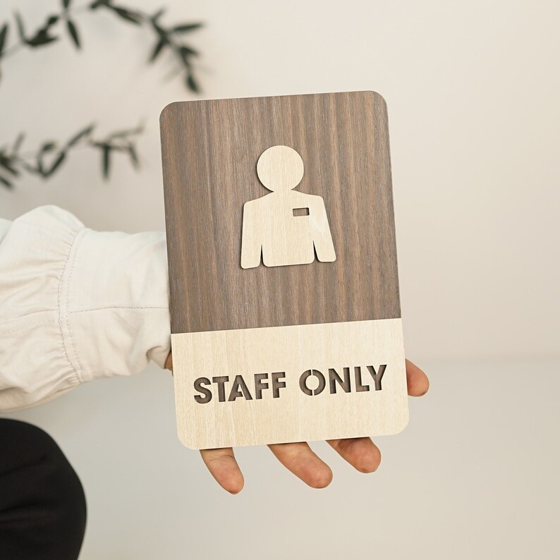Staff Only Sign, Staff Only Wooden Sign, Staff Only Area Warning, 3D ...