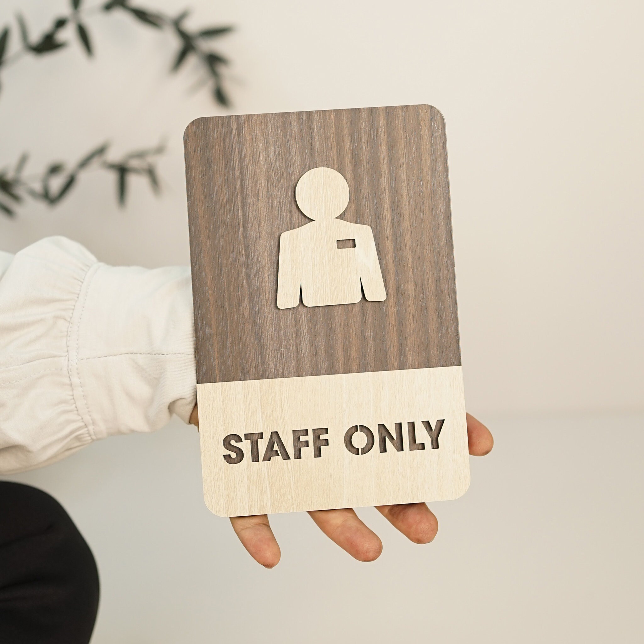 Staff Only Sign, Staff Only Wooden Sign, Staff Only Area Warning, 3D ...