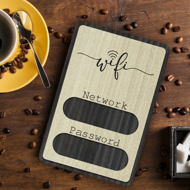 Wifi Password Sign, Free Wifi Sign, Wooden Wifi Sign, Public Sign ...