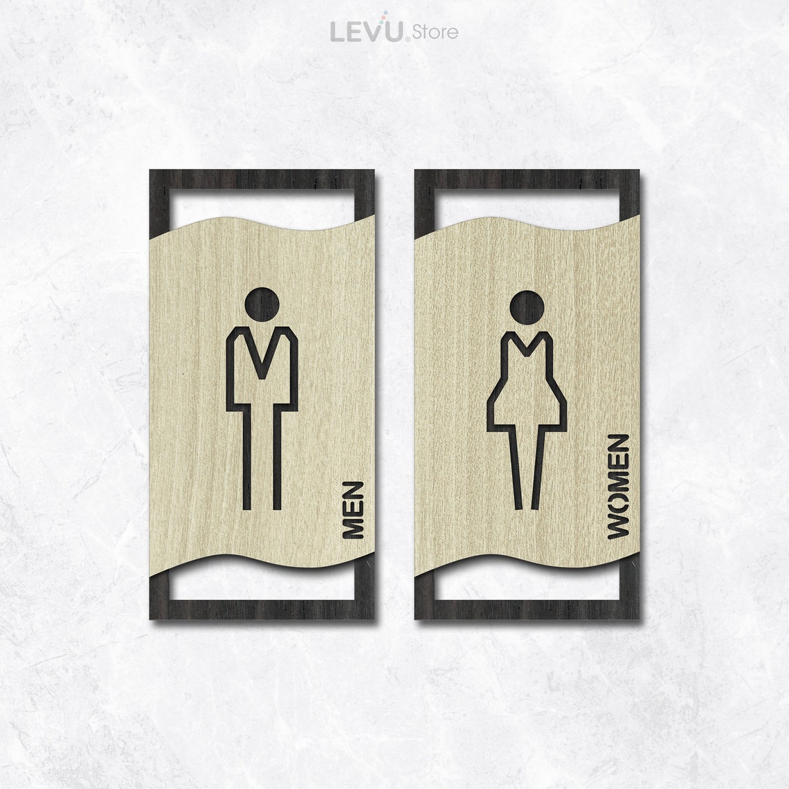 Men Women Toilet Sign, MDF Wooden Sign, Men Toilet Door Sign, Women ...