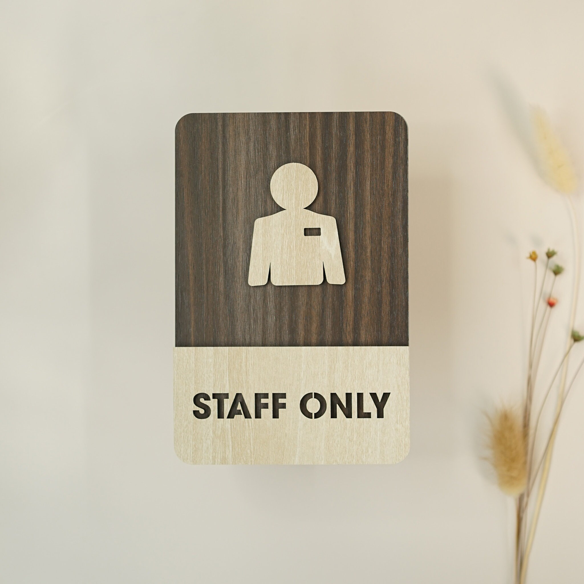 Staff Only Sign, Staff Only Wooden Sign, Staff Only Area Warning, 3D ...