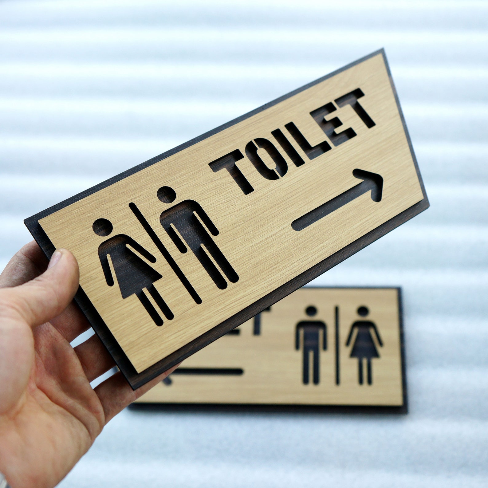 Wooden Toilet Door Sign Decor, Restroom Sign, Bathroom Signs, WC Sign ...