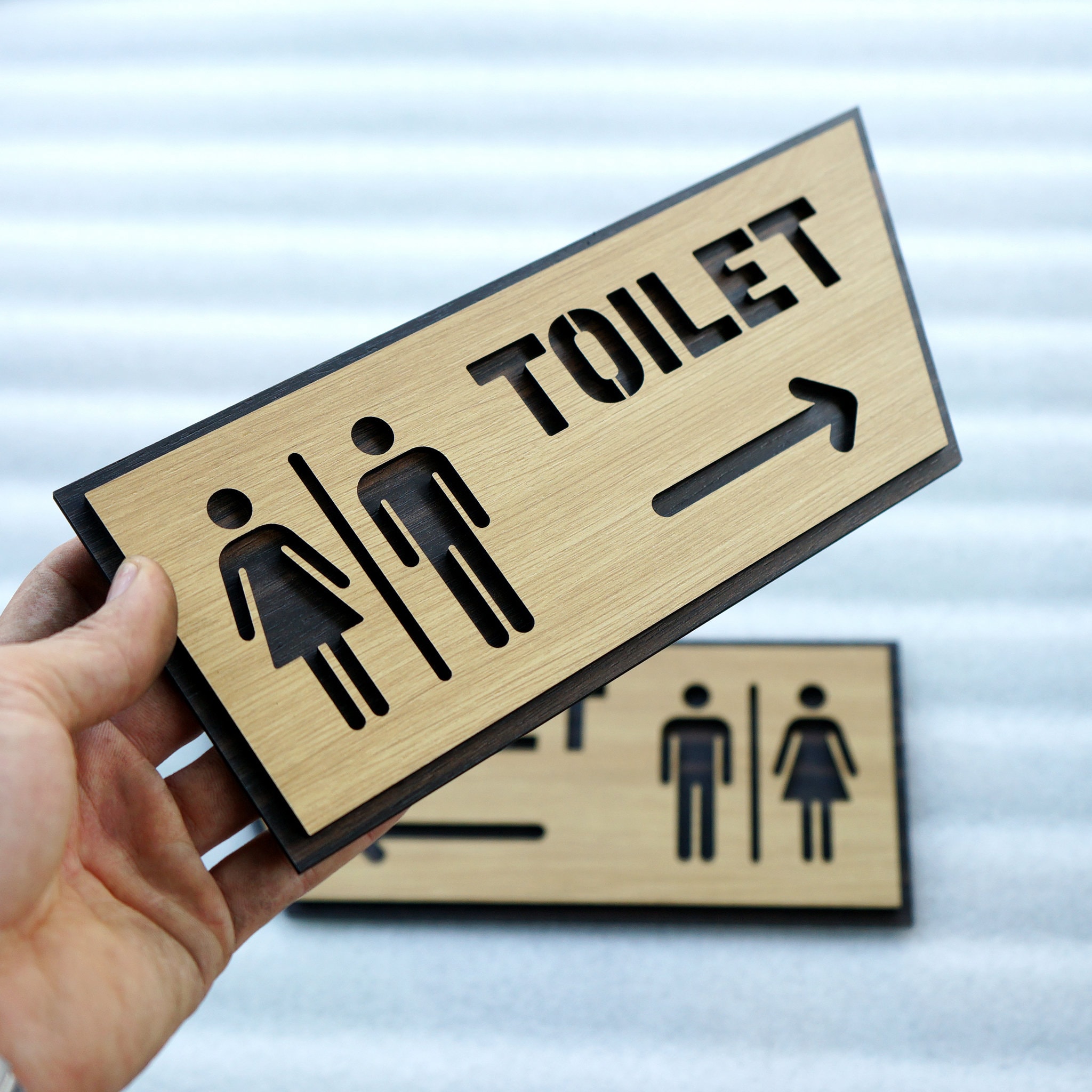 Wooden Toilet Door Sign Decor, Restroom Sign, Bathroom Signs, WC Sign ...