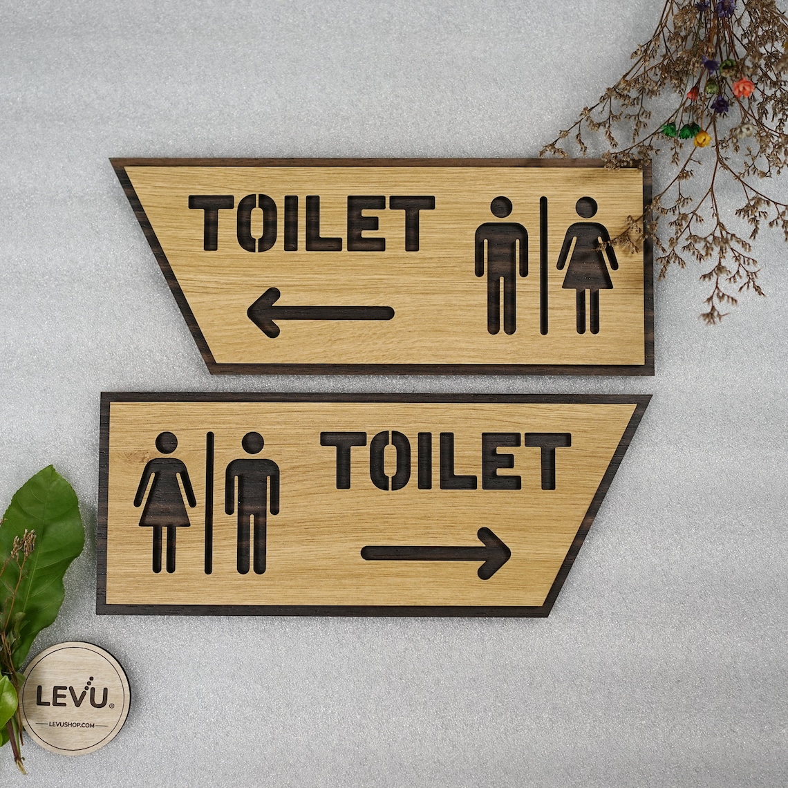 Wooden Toilet Door Sign Decor, Restroom Sign, Bathroom Signs, WC Sign ...