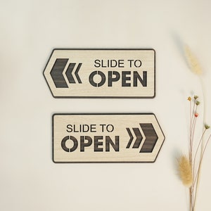 Slide to Open Door Sign - Etsy