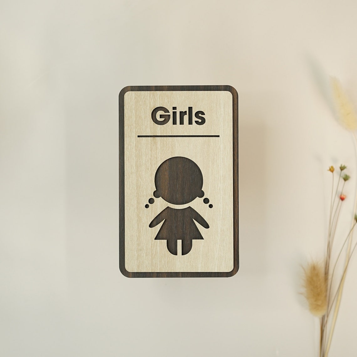 Boys and Girls Restroom Sign, WC Sign, Toilet Sign, Restroom Wooden ...
