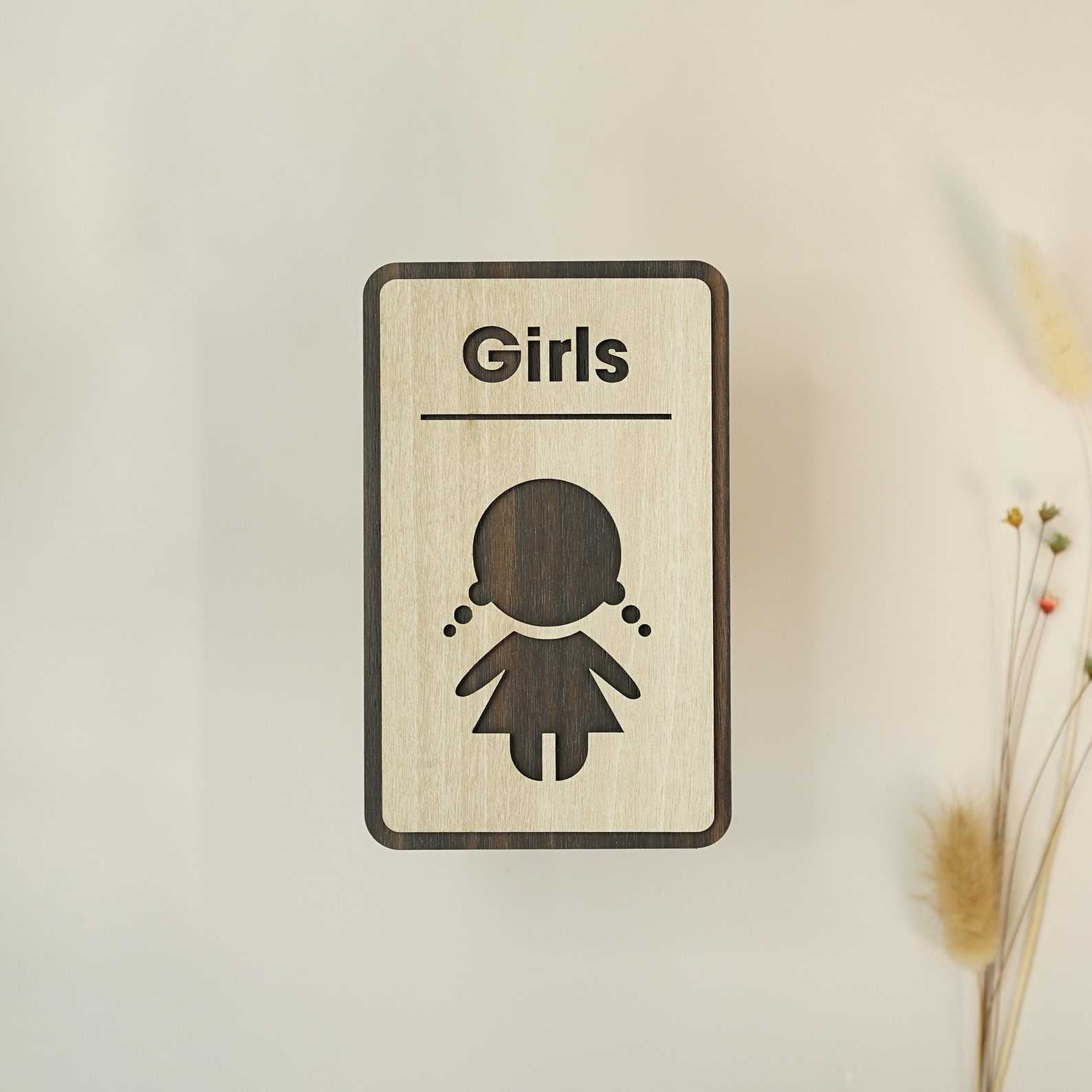 Boys and Girls Restroom Sign, WC Sign, Toilet Sign, Restroom Wooden ...