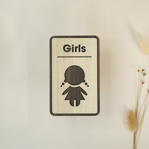 Boys and Girls Restroom Sign, WC Sign, Toilet Sign, Restroom Wooden ...