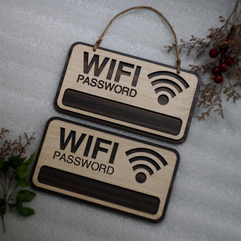 Wooden Wifi Sign, Custom Password WIFI Sign, Hotel Decor, Network Sign ...