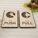 Set of 2 Pull Push Wooden Signs, Pull and Push Door Signs, Home Decor ...