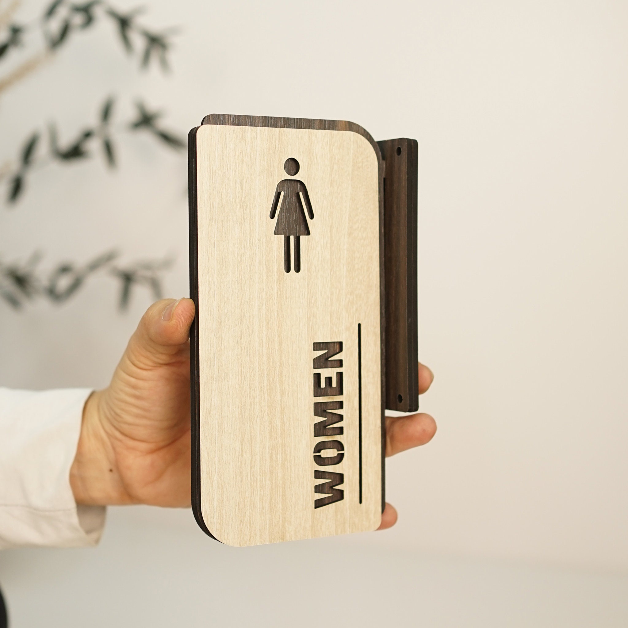 Toilet Sign, Men/women Toilet Sign, Wood Sign 3D, Toilet Wall Sign ...