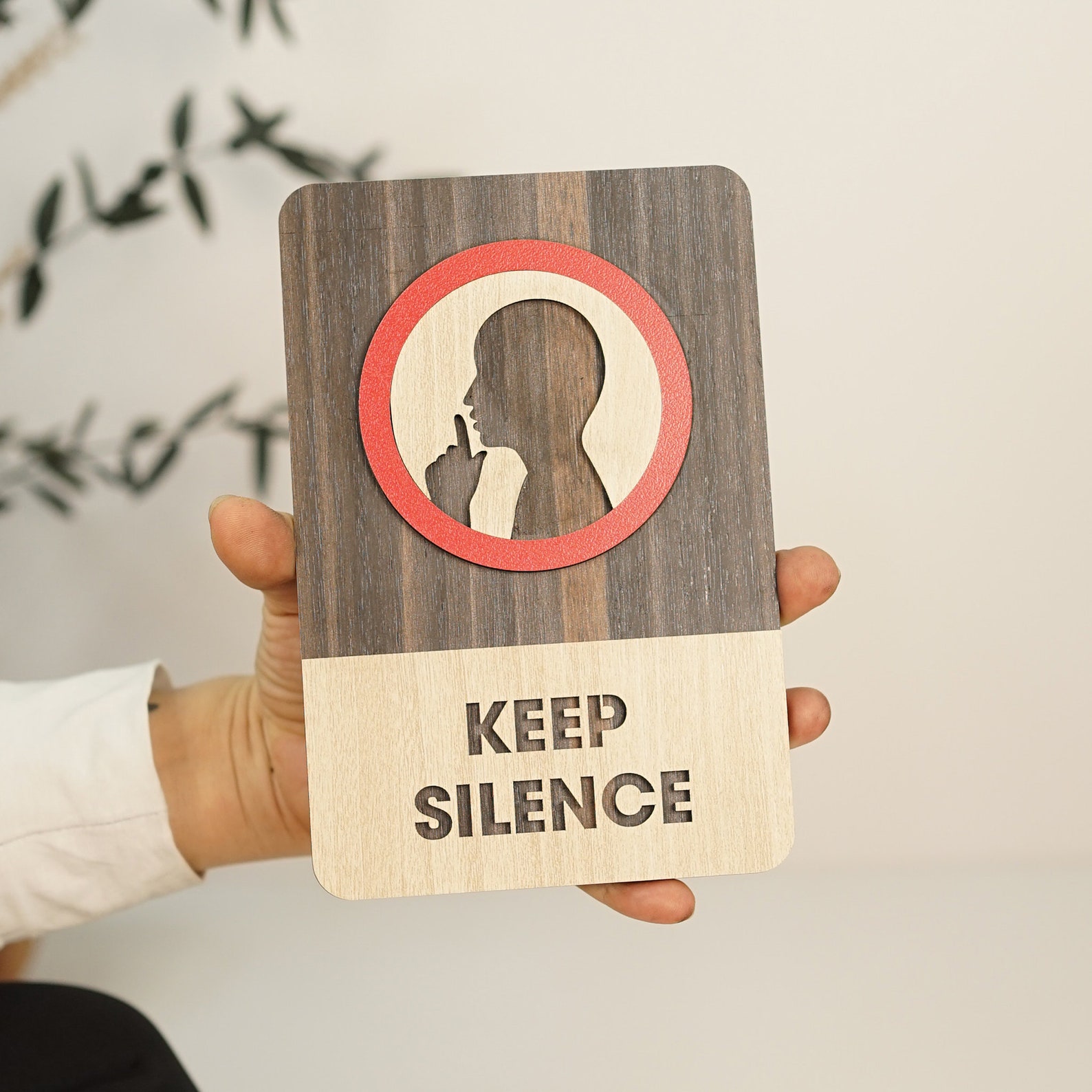 Keep Silence Sign, Keep Silence Wooden Sign, Keep Silence Area Warning ...