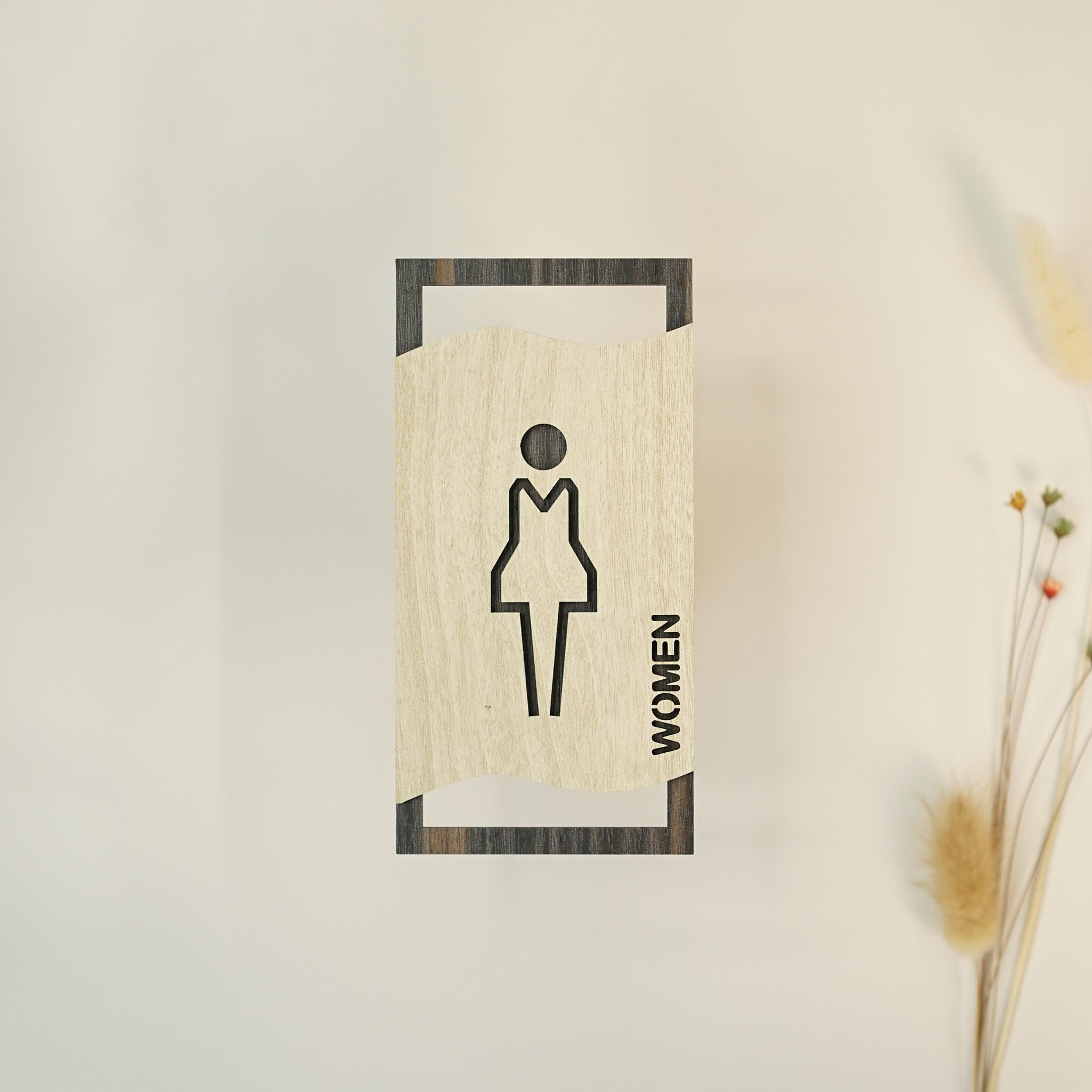 Restroom Sign, Mens Womens Bathroom Sign Custom, Toilet Door Signs ...
