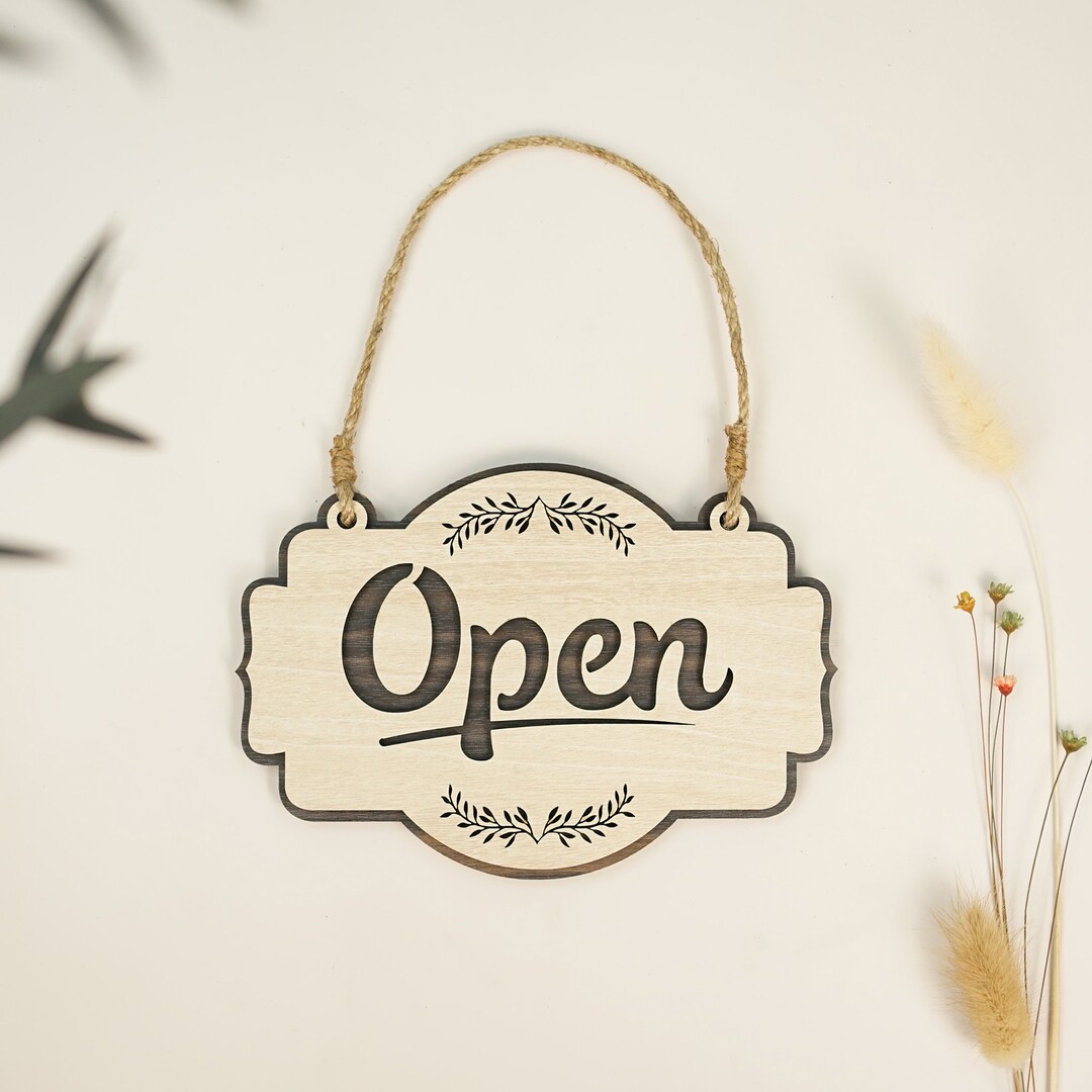 Open Closed Sign, Open Wood Sign, Closed Wood Sign, Double Sided ...