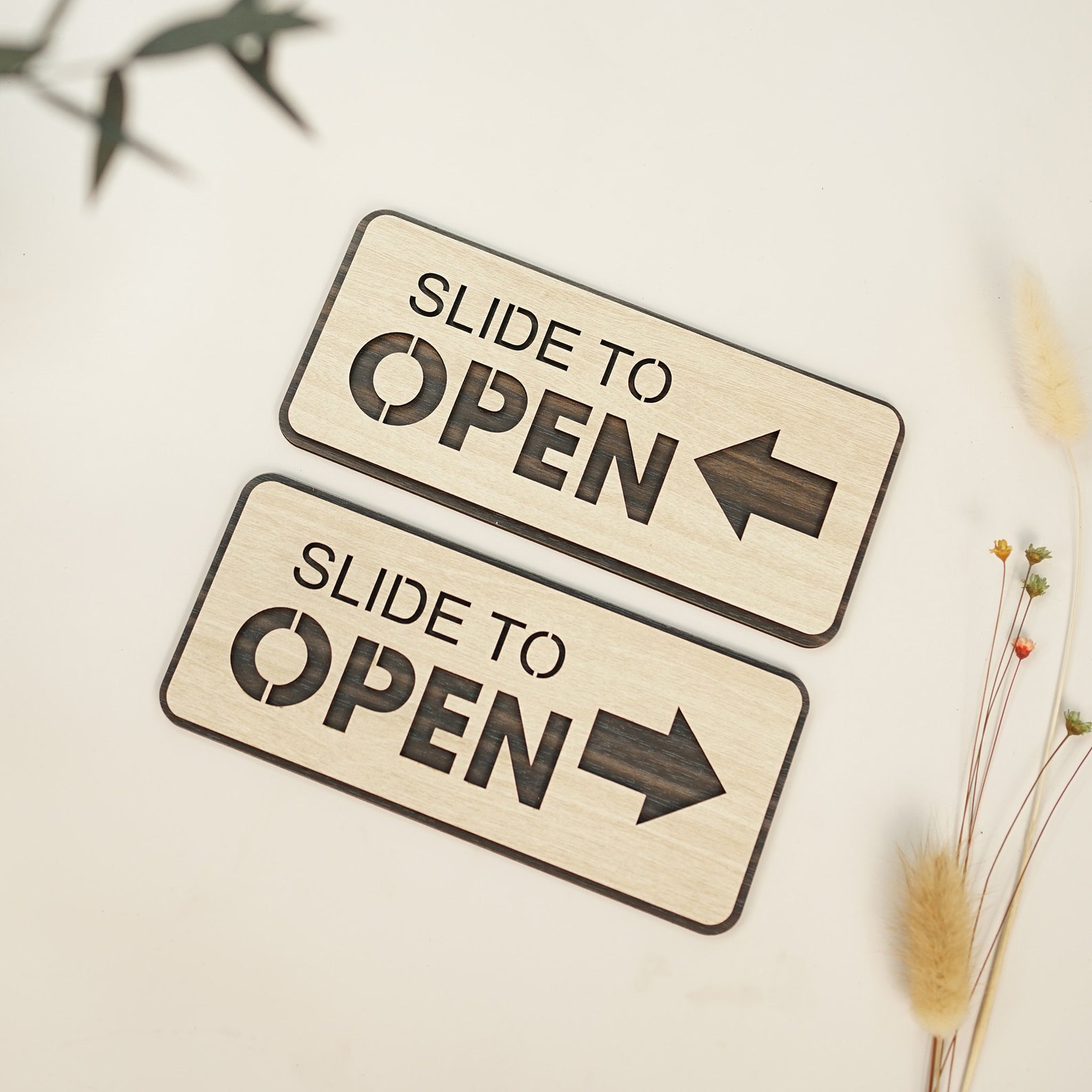 Slide to Open Wood Sign, Door Sign Decor, 3D Wood Sign, Office Decor ...