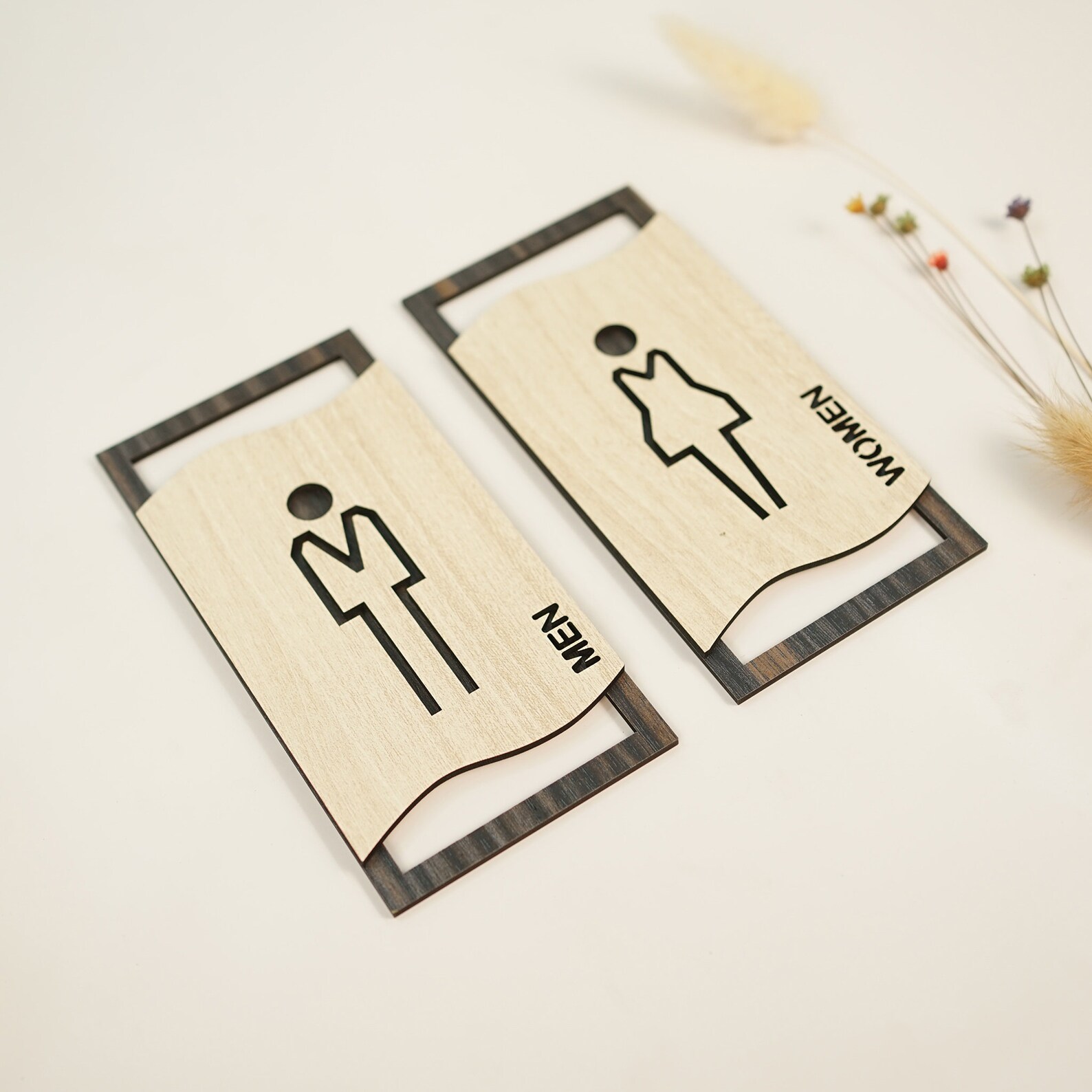 Restroom Sign, Mens Womens Bathroom Sign Custom, Toilet Door Signs ...