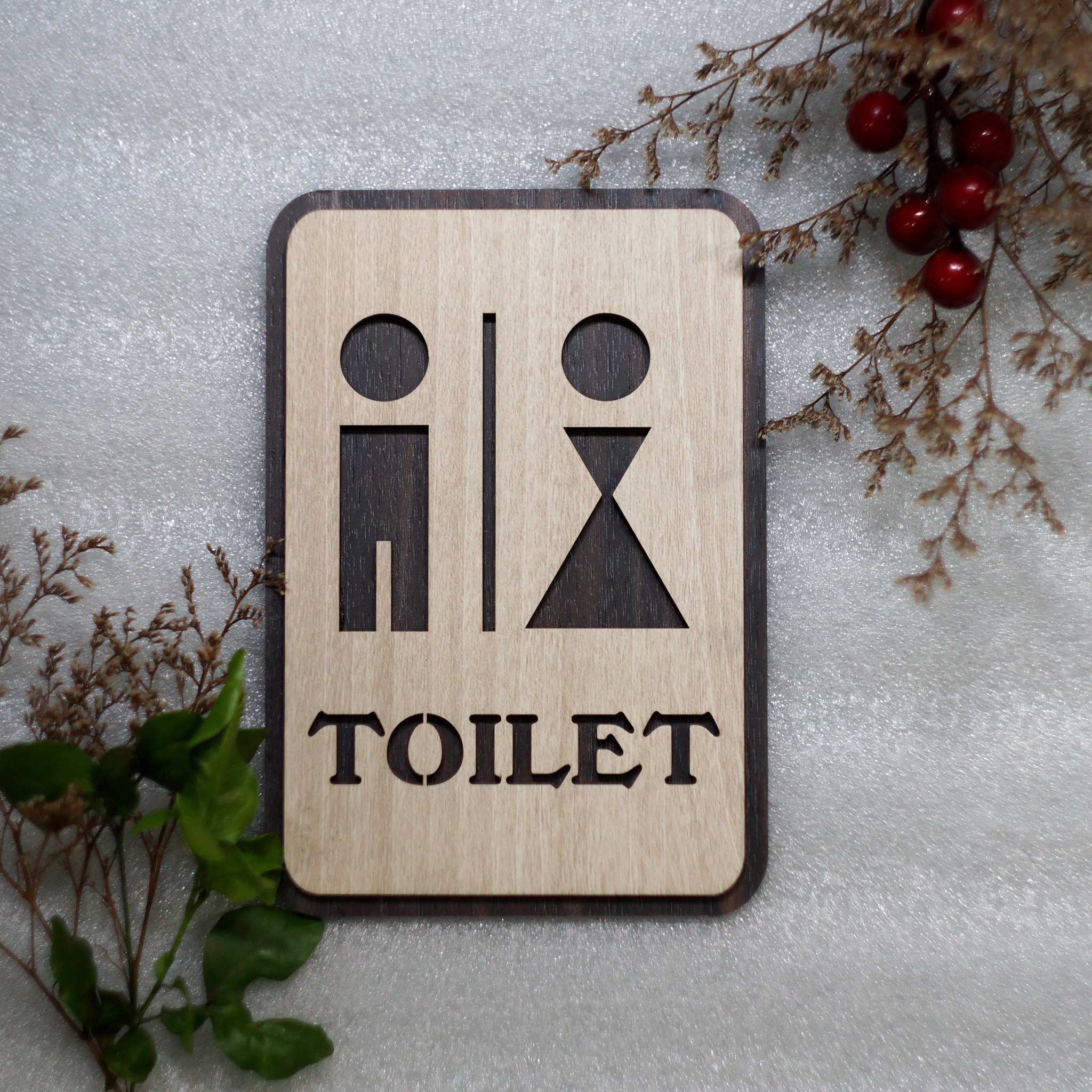 Wooden Toilet Sign Restroom Door Sign Decor WC Men Women - Etsy Australia