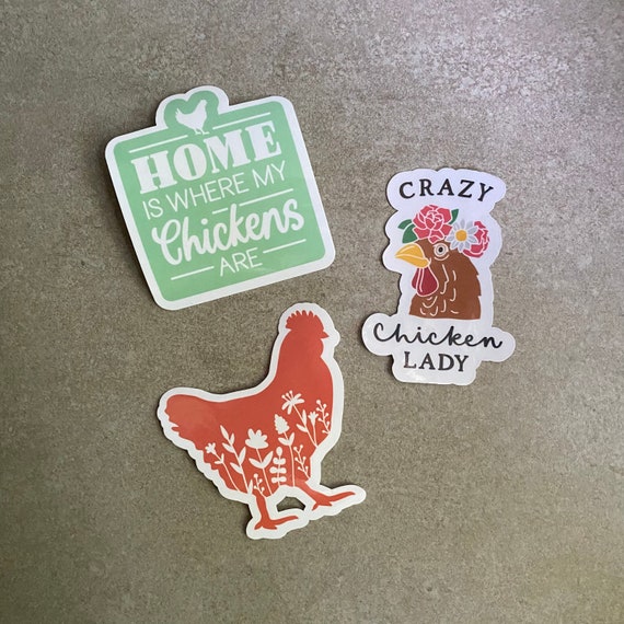 Chicken Sticker Pack Glossy Laminated Chicken Sticker for - Etsy