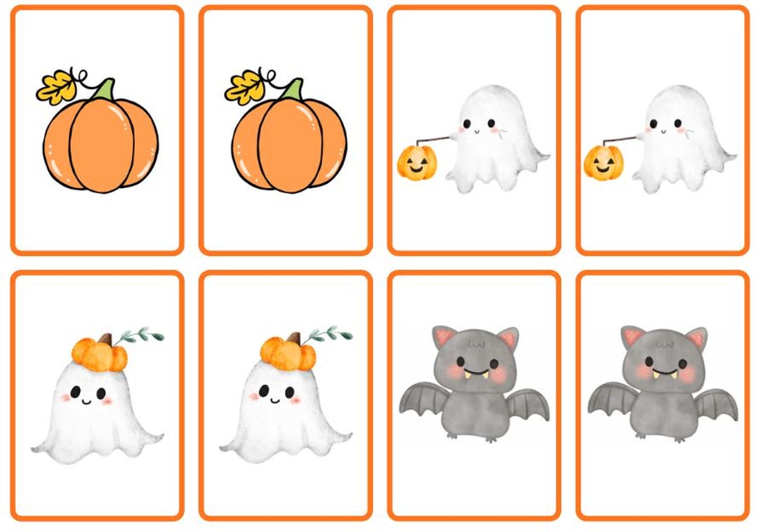 Halloween Matching Game: Spooky-cute Kids Activity (printable PDF) - Etsy