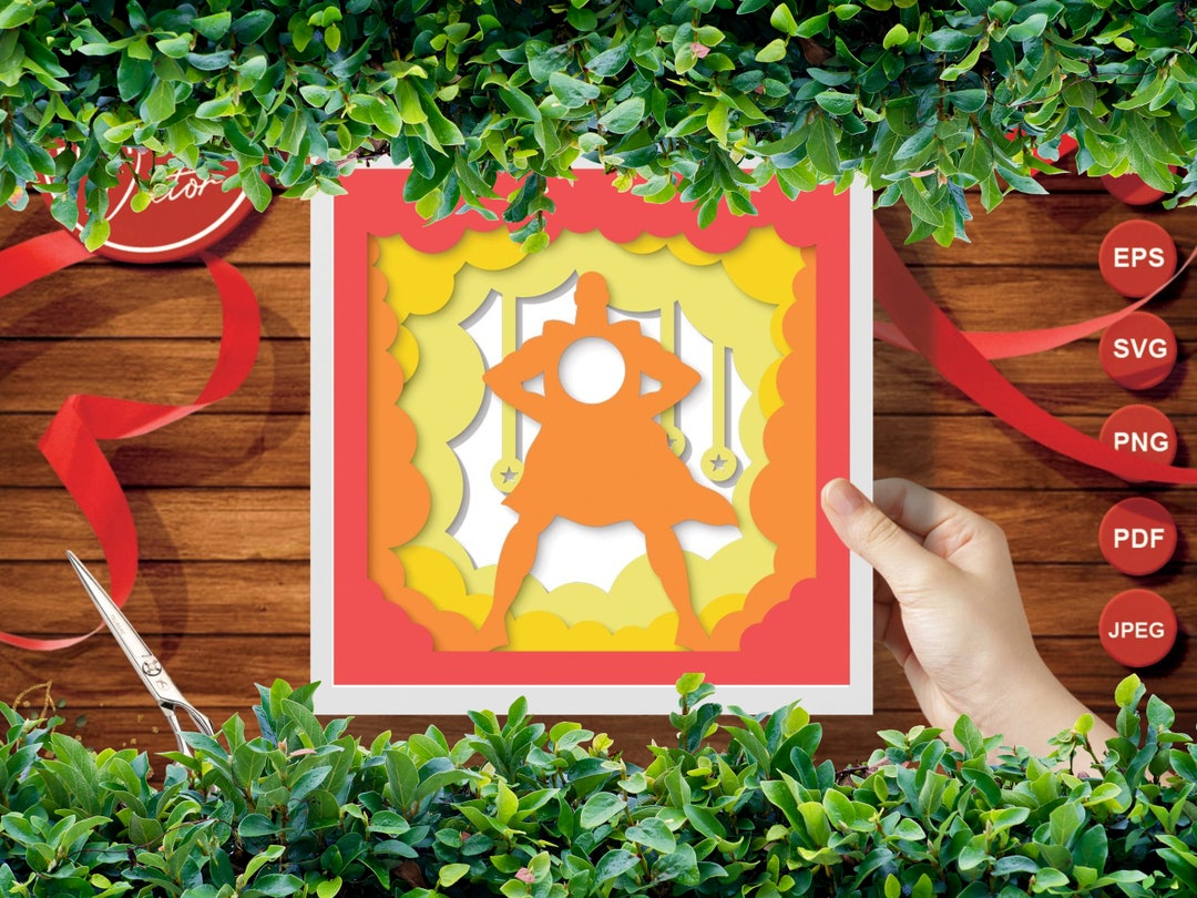 Superhero Shadow Box SVG Layer SVG 3D Shadow Box Shadow - Etsy