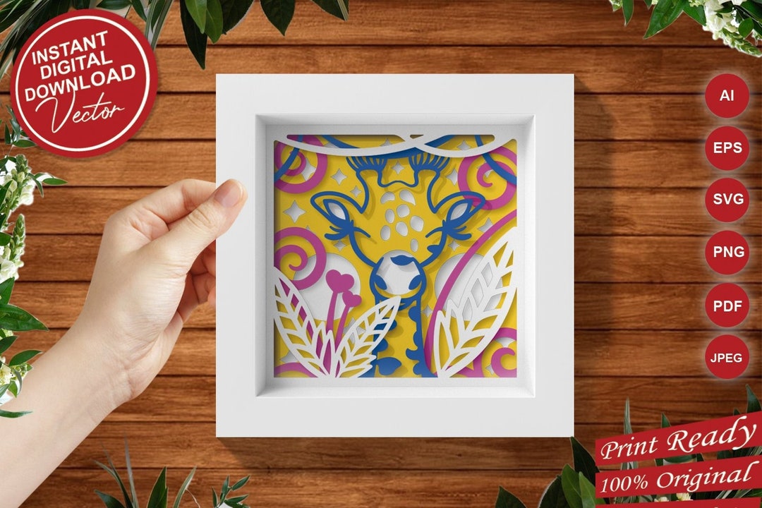 Giraffe SVG, 3D Papercut Shadowbox, 3D Layered Shadow Box , Cricut ...