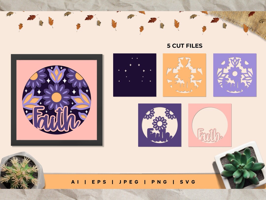 Faith 3D Papercut Shadow Box, 3D Layered SVG Shadow Box, Cricut Design ...