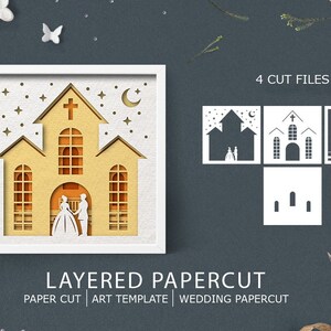 Wedding Church SVG, 3D Layered Paper Craft, Layered Shadow Box, Layered ...