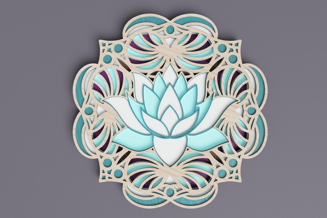 3D Layered Lotus Mandala SVG DXF, Flower 3D Mandala Svg, Svg Files for ...