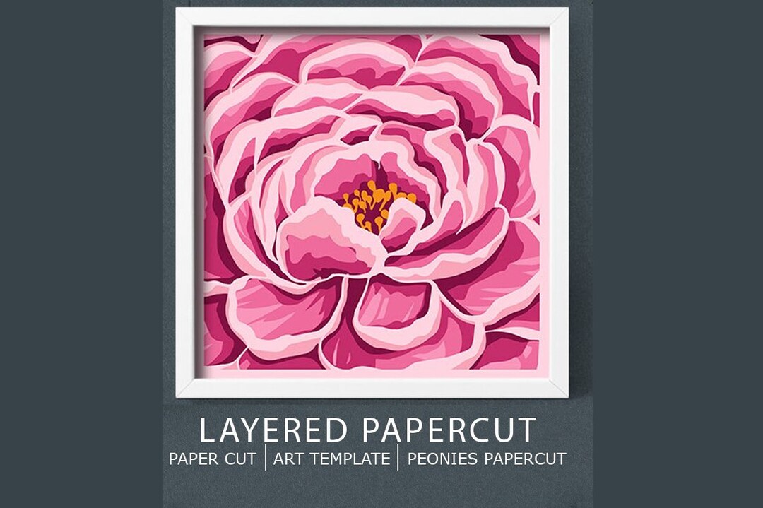 3D Peonies Shadowbox SVG, Layered Flowers SVG, Shadow Box, 3d Svg ...