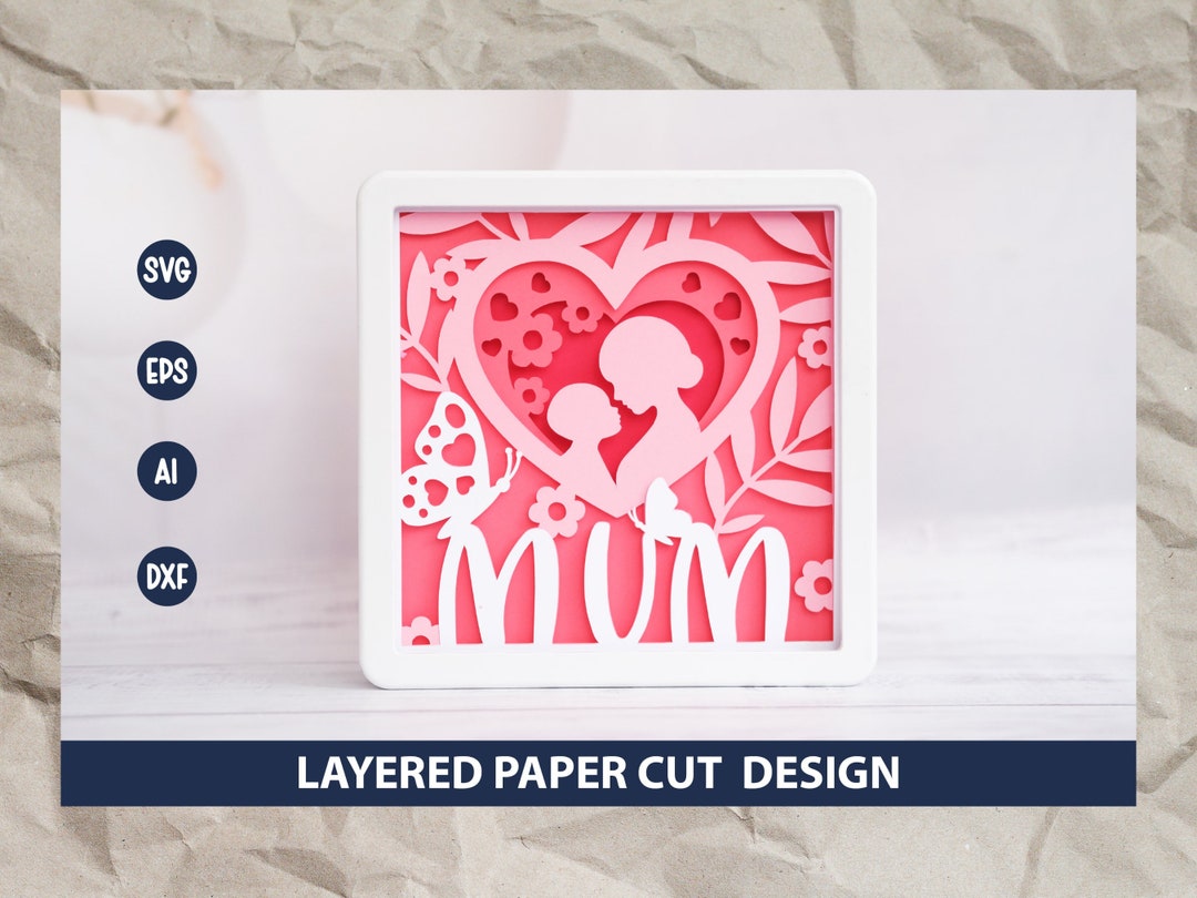Mum Mom 3D Papercut Shadow Box 3D Layered SVG Shadow Box - Etsy