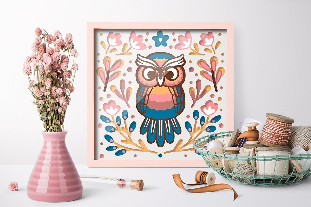 Layered Paper Craft Template: DIY 3D Art Printable Papercraft Home ...