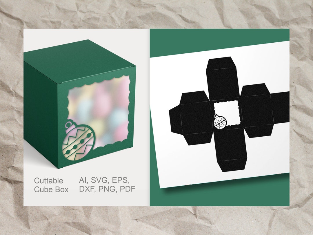 Cuttable Cube Christmas Gift Box SVG Gift Box Template - Etsy