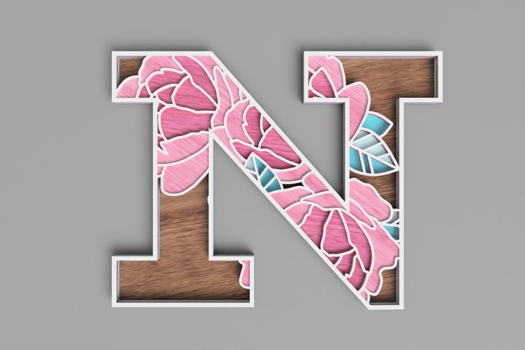 Letter N, Wooden Name Sign, Laser Cut Letters, Personalized Name Sign ...