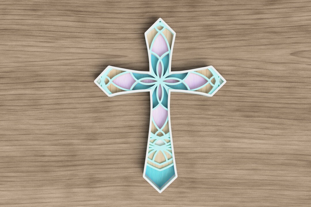 3D Christian Cross SVG DXF, Laser Cut Mandala Files, Layered Files for ...